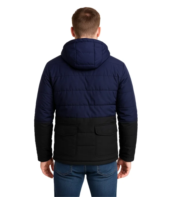 Wayne Black & Blue Hooded Puffer Jacket | Wayne Arctic Shield